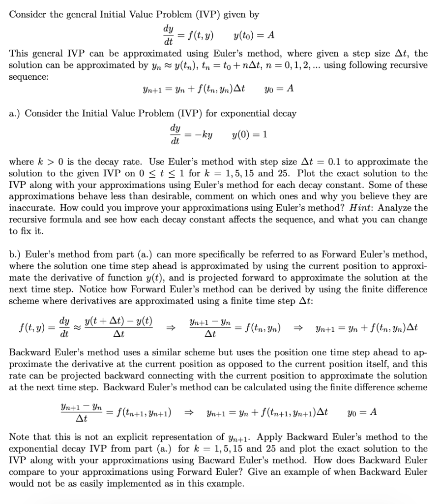 Consider the general Initial Value Problem (IVP) | Chegg.com
