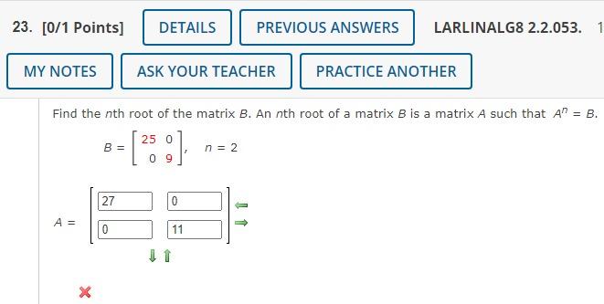 Solved 19. [-/1 Points) DETAILS LARLINALG8 2.2.033.0/6 | Chegg.com