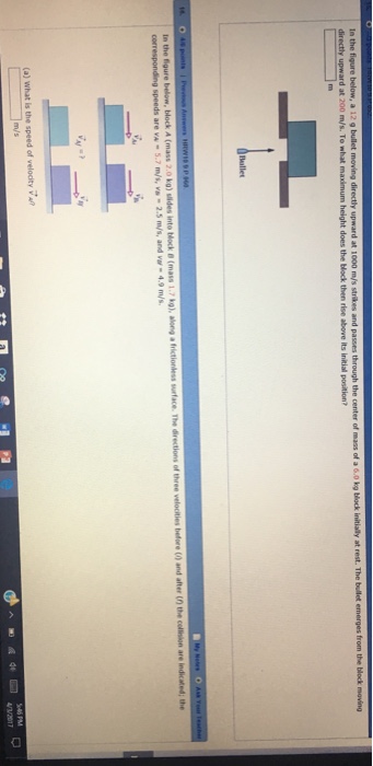 Solved In the figure below, a 12 g bullet moving directly | Chegg.com