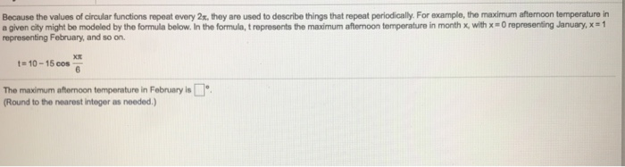 Solved Because the values of circular functions repeat every | Chegg.com