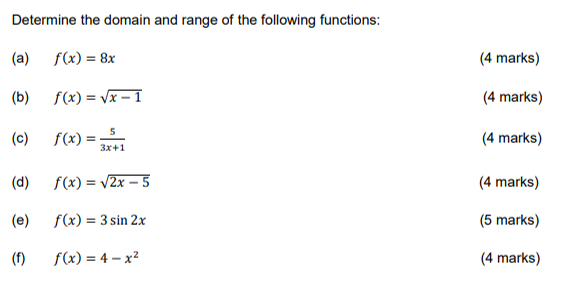 Solved determine the Determine the domain and range of the | Chegg.com