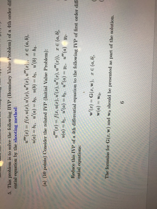 Solved 5 This Problem Is To Solve The Following Bvp