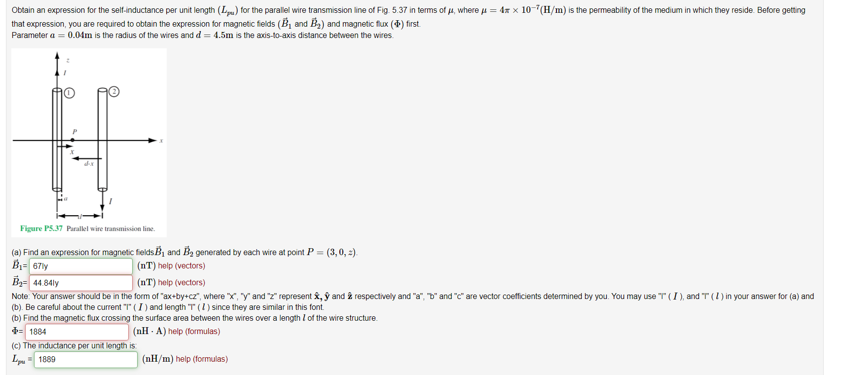 Solved Obtain an expression for the self-inductance per unit | Chegg.com