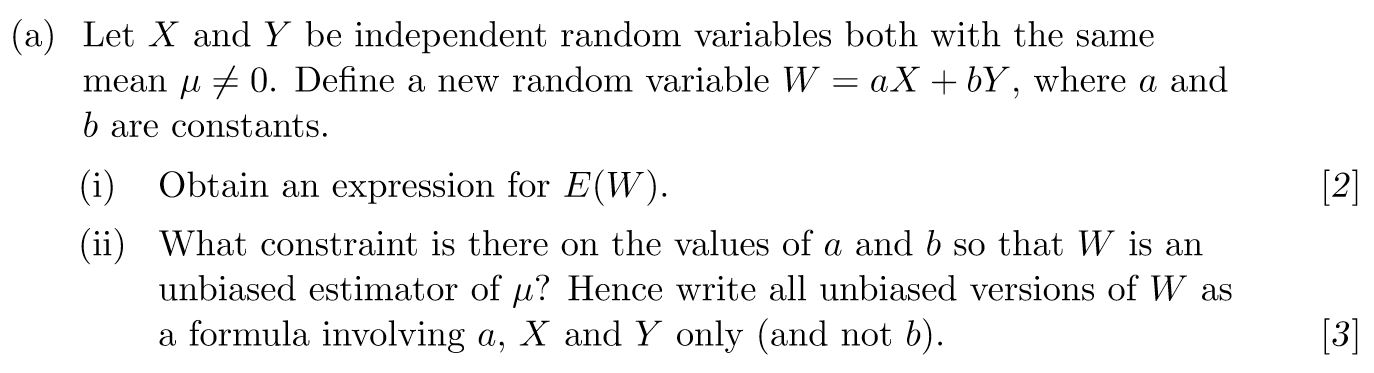Solved (a) Let X and Y be independent random variables both | Chegg.com