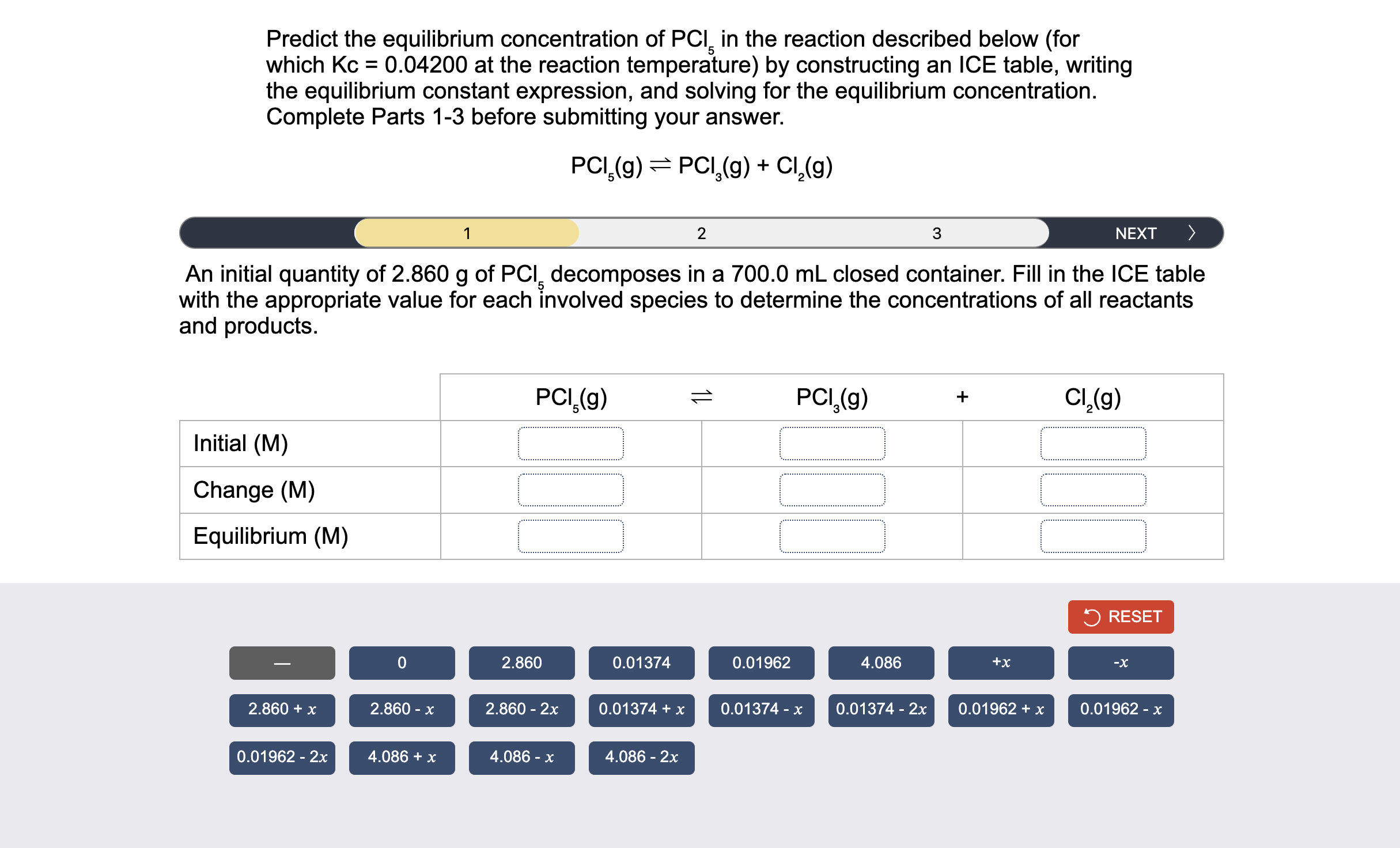 Solved Predict the equilibrium concentration of PCl5 in the | Chegg.com