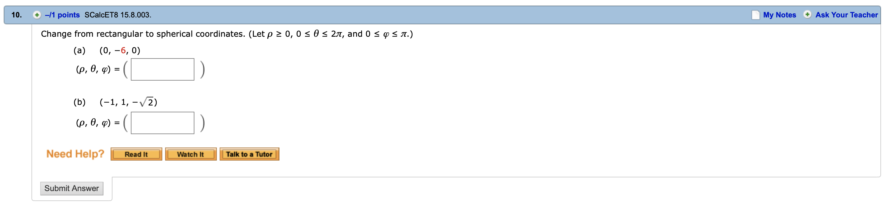 Solved 1. + 0/1 points | Previous Answers SCalcET8 15.7.003. | Chegg.com