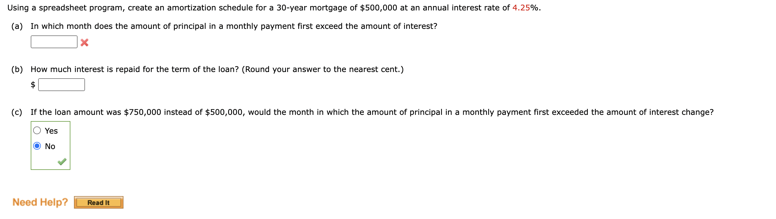 Solved Using a spreadsheet program, create an amortization | Chegg.com
