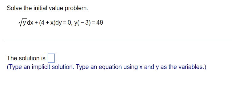 Solved Solve the initial value problem. | Chegg.com