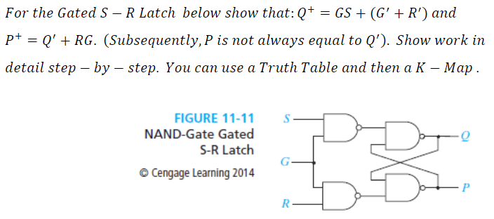 Solved For the Gated S−R Latch below show that: | Chegg.com