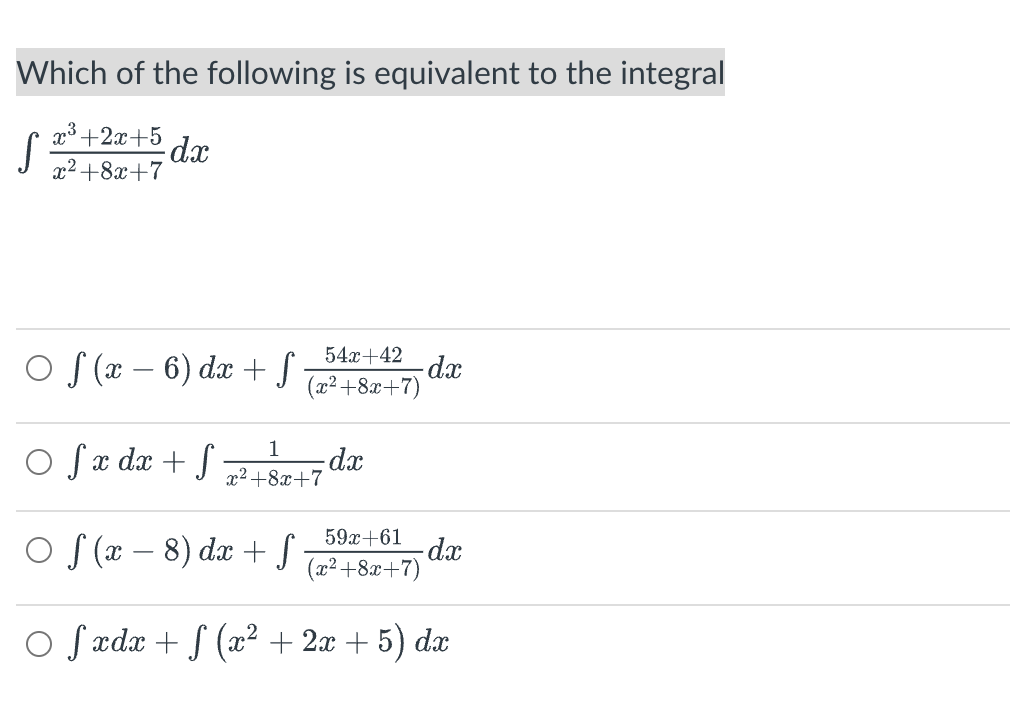 Solved Which of the following is equivalent to the | Chegg.com