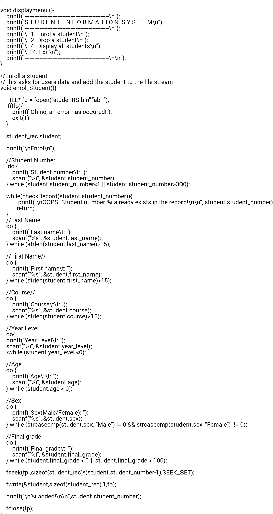 Solved My code works except the drop function. I have a | Chegg.com