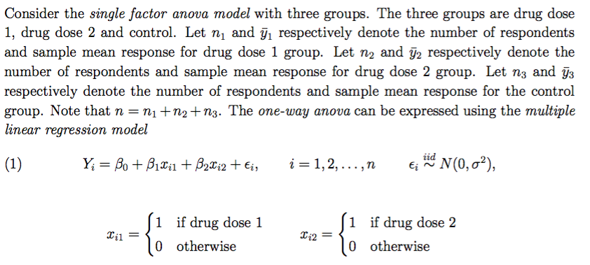 Consider the single factor anova model with three | Chegg.com