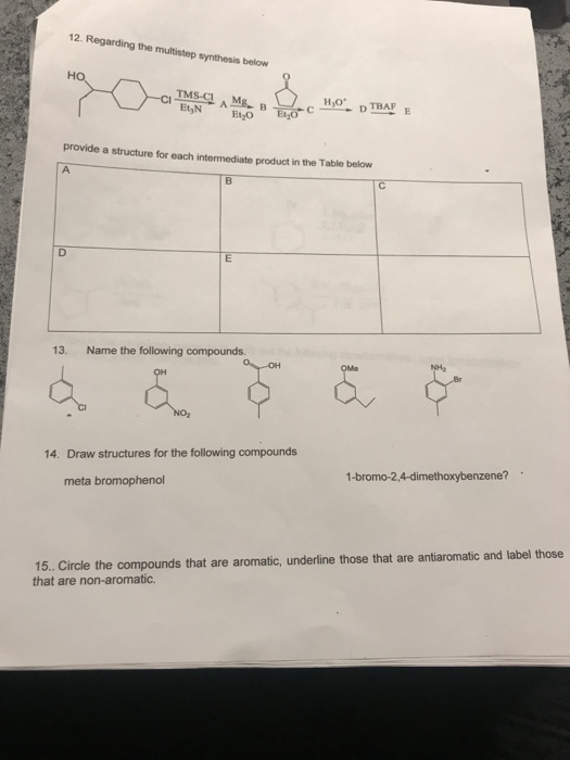 Solved 12. the multistep synthesis below EtyN Eto provide a | Chegg.com