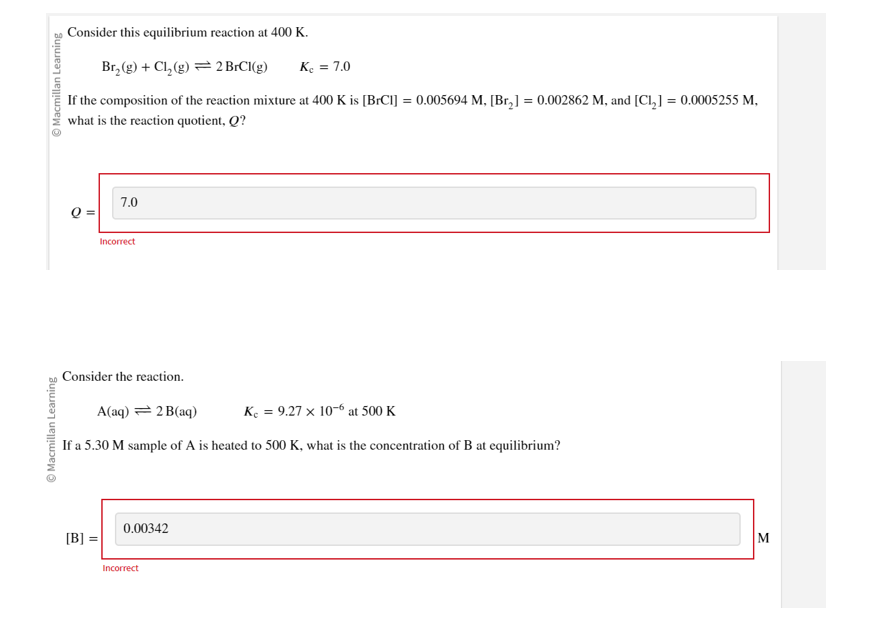 Solved Consider this equilibrium reaction at 400 K. Br2( | Chegg.com