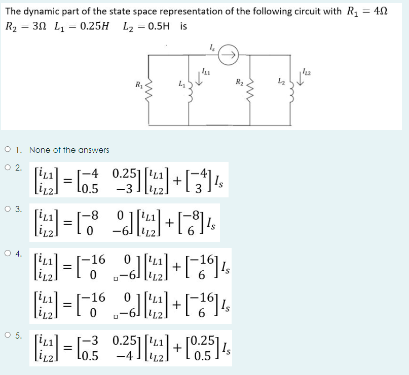 Solved The dynamic part of the state space representation of | Chegg.com