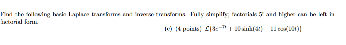 Solved Find the following basic Laplace transforms and | Chegg.com