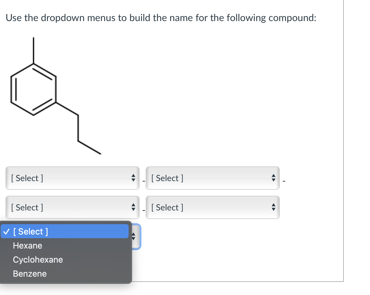 Solved Use the dropdown menus to build the name for the | Chegg.com