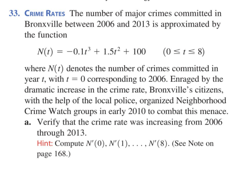 Solved 33. CRIME Rates The number of major crimes committed | Chegg.com