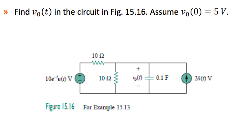 Solved Find v0(t) in the circuit in Fig. 15.16. Assume | Chegg.com