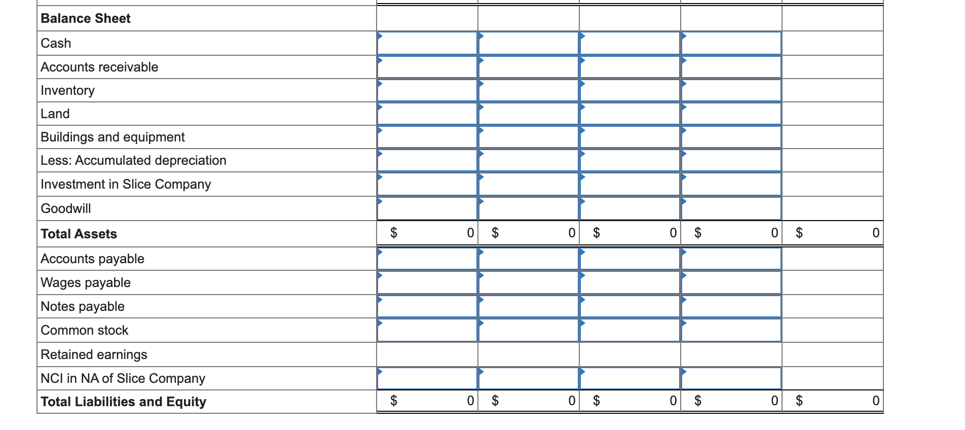 Solved Record all consolidation entries needed to prepare a | Chegg.com