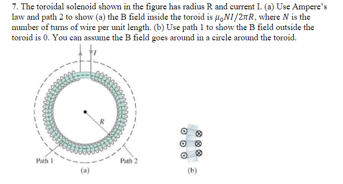 Solved 7. The toroidal solenoid shown in the figure has | Chegg.com