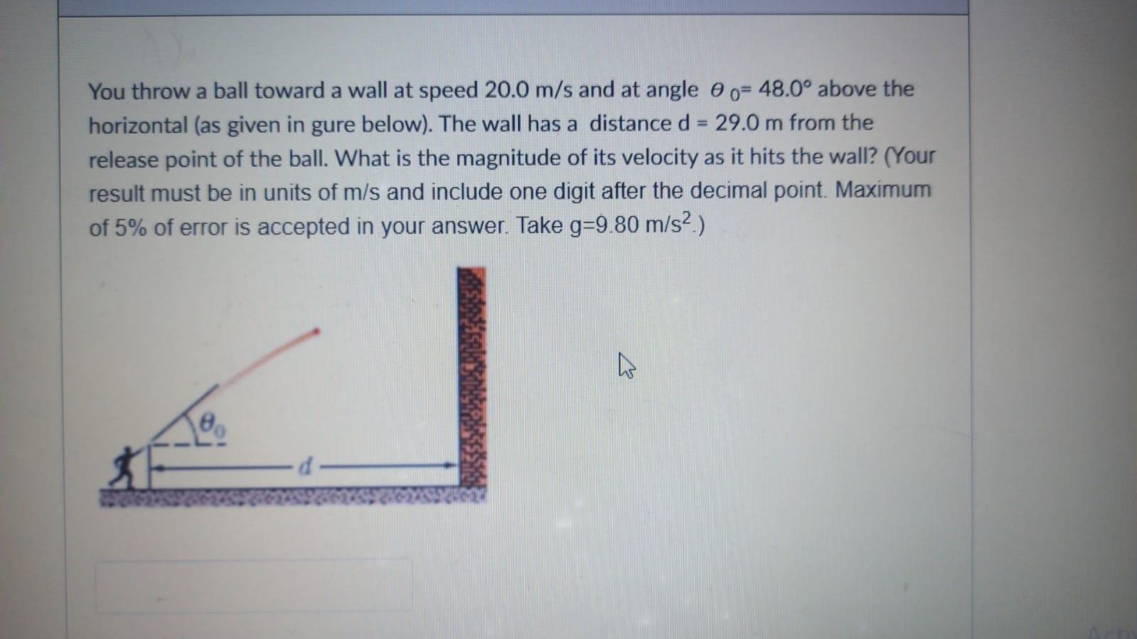 Solved You throw a ball toward a wall at speed 20.0 m/s and | Chegg.com