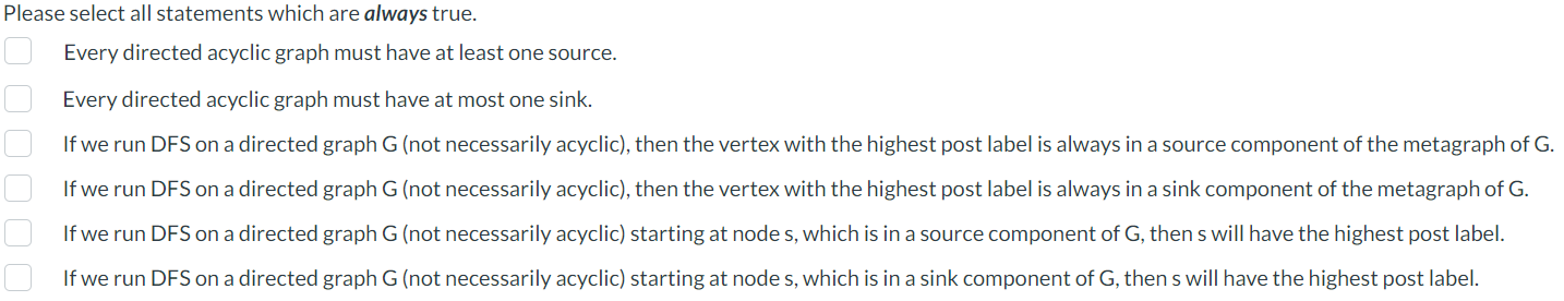 Solved Please select all statements which are always true. | Chegg.com