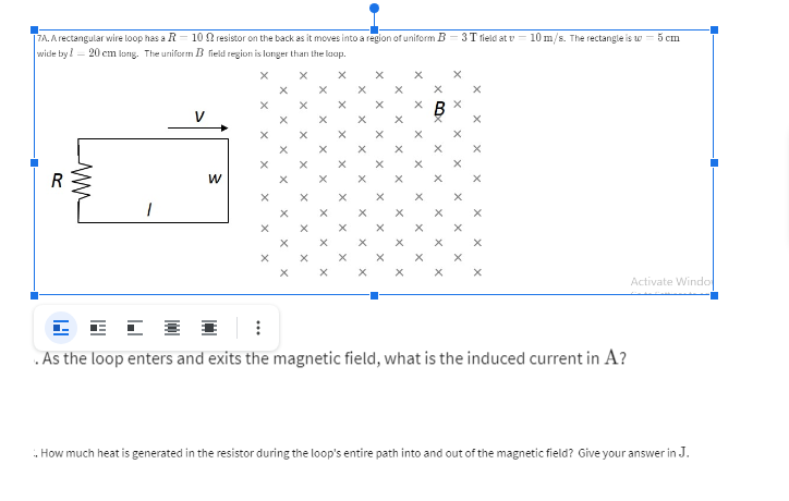 Solved 7λ. A rectangular wire loop has a R−10Ω resistor on | Chegg.com