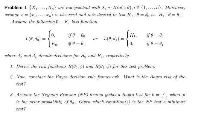 Solved Problem 1{X1,…,Xn} are independent with | Chegg.com