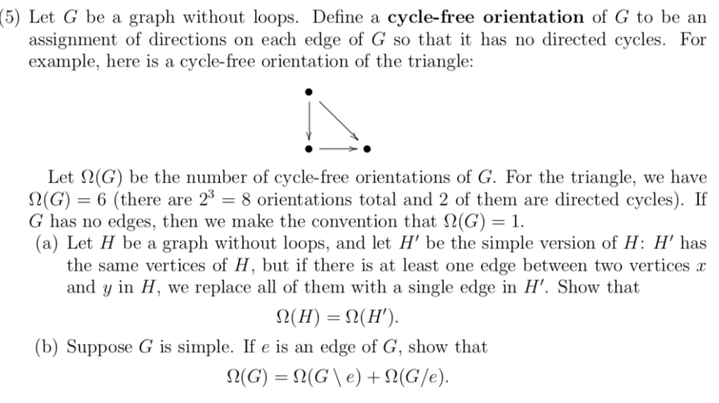 (5) Let G be a graph without loops. Define a | Chegg.com
