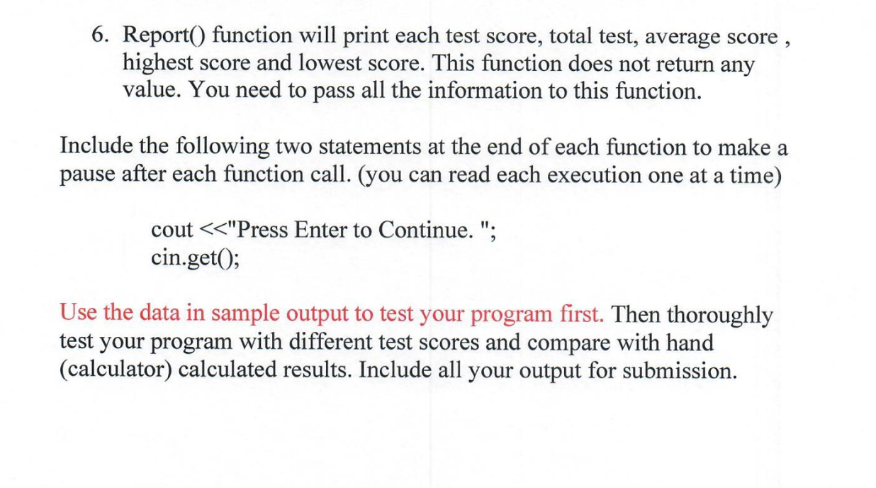 Solved Write a program with array and functions to work on a | Chegg.com