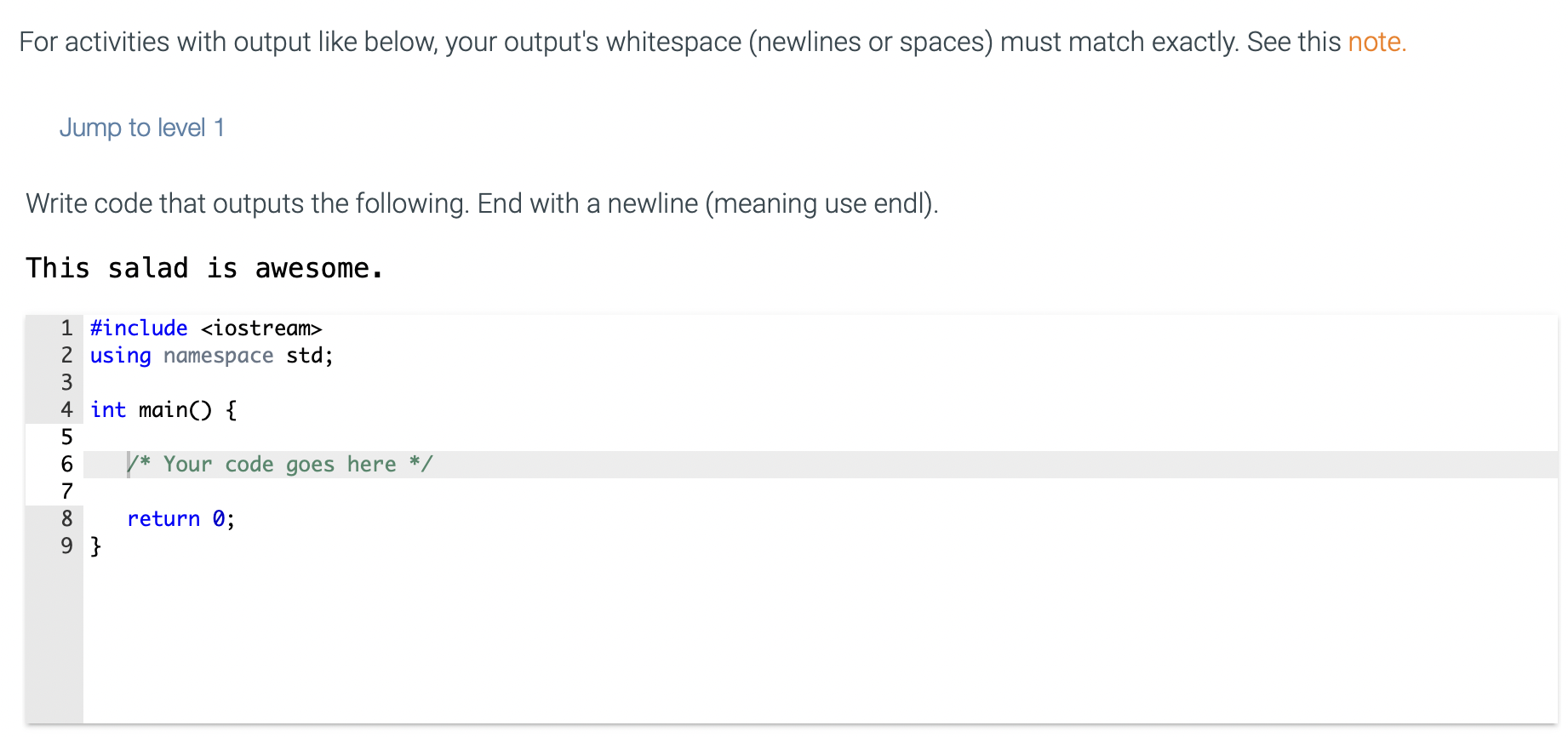 Solved For activities with output like below, your output's | Chegg.com Solved For activities with output like below, your output's | Chegg.com
