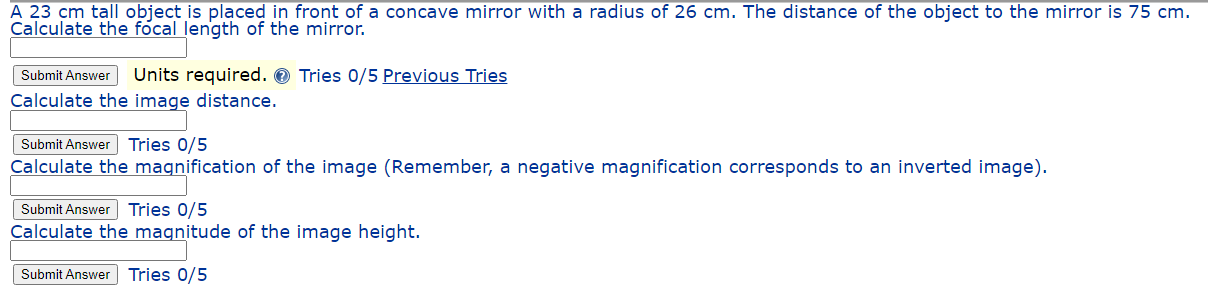 Solved A 23 cm tall object is placed in front of a concave | Chegg.com