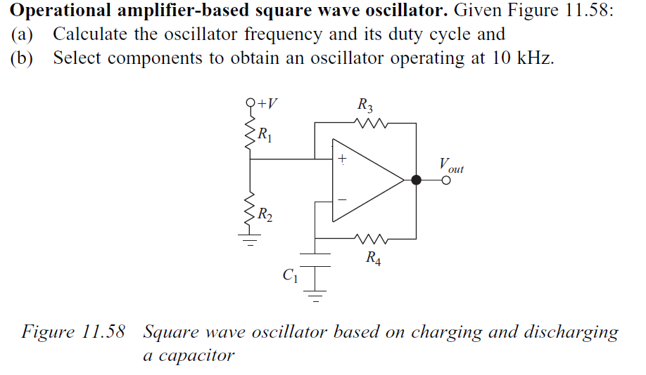 Solved Operational amplifier-based square wave oscillator. | Chegg.com