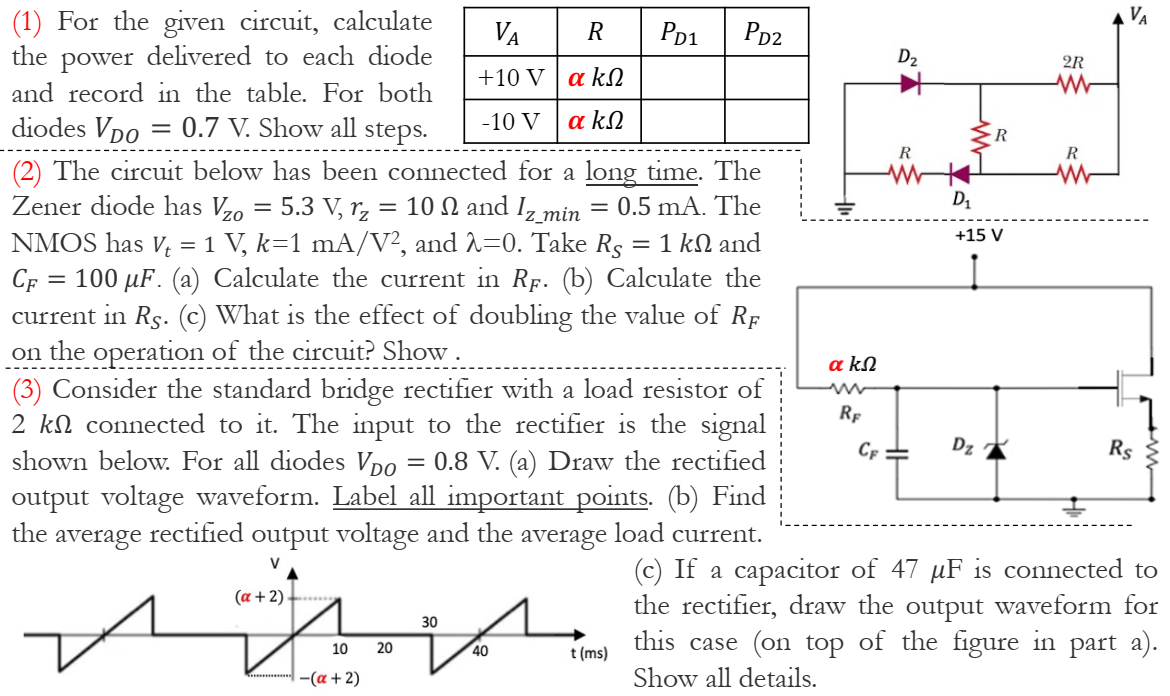 Solved (1) For the given circuit, calculate the power | Chegg.com