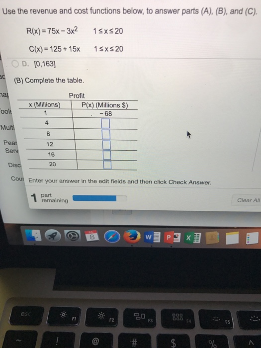 Solved Use the revenue and cost functions below, to answer | Chegg.com