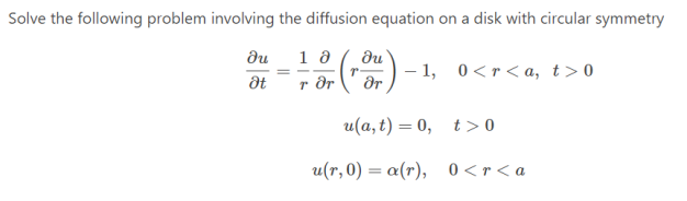 Solved Solve the following problem involving the diffusion | Chegg.com