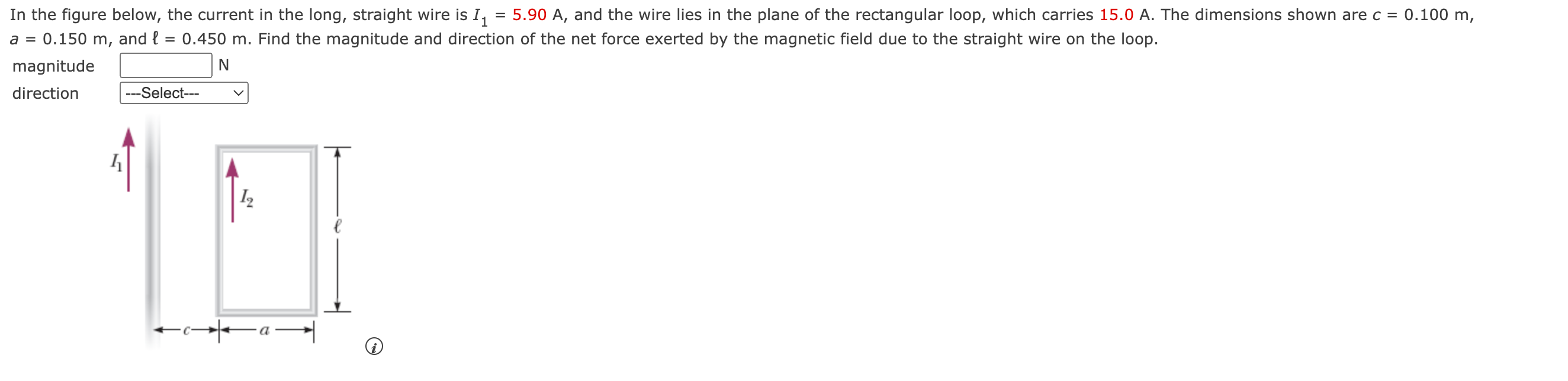Solved In the figure below, the current in the long, | Chegg.com