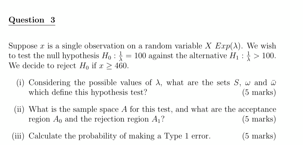 [Solved]: Suppose ( x ) is a single observation on a ran
