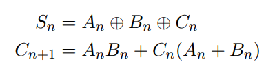 Solved SnCn+1=An⊕Bn⊕Cn=AnBn+Cn(An+Bn)Cˉn+1=(Aˉn+Bˉn)⋅(Cˉn+Aˉ | Chegg.com