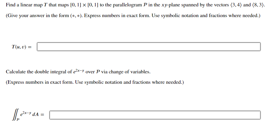 Solved Find a linear map T that maps [0,1]×[0,1] to the | Chegg.com