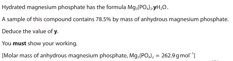 Solved Hydrated magnesium phosphate has the formula | Chegg.com