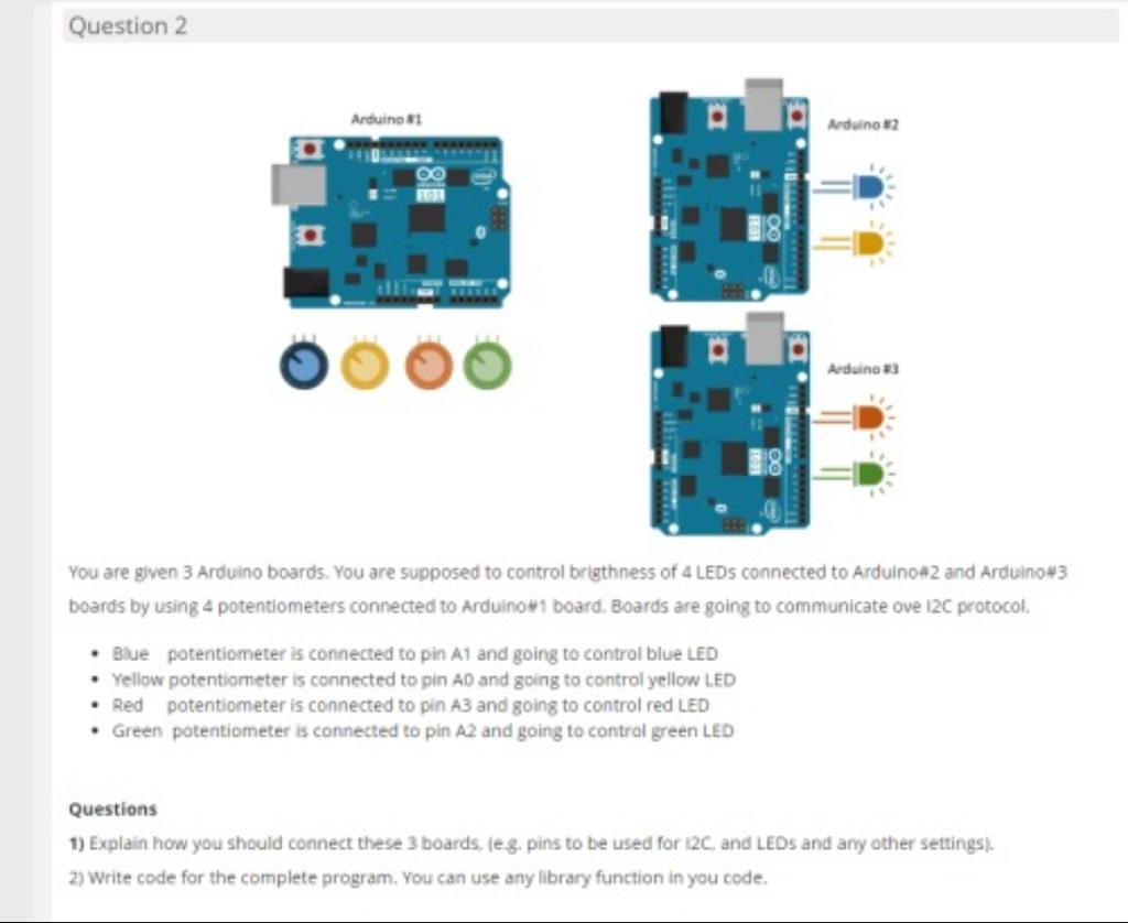 You are given 3 Arduino boards. You are supposed to | Chegg.com