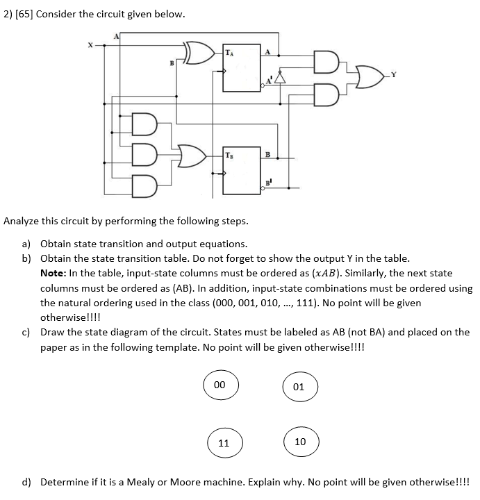 Solved 2) [65] Consider the circuit given below. Analyze | Chegg.com
