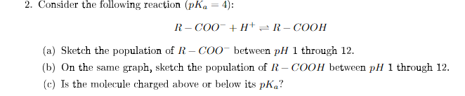 Solved 2. Consider the following reaction (pKa=4) : | Chegg.com