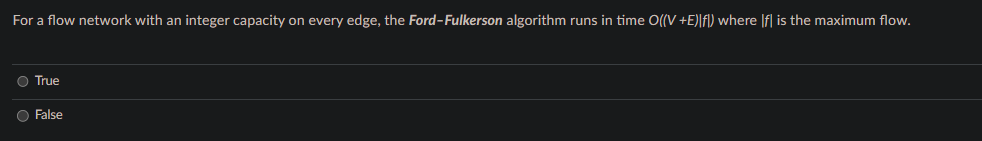 Solved For a flow network with an integer capacity on every | Chegg.com