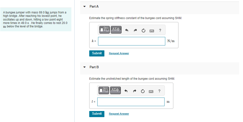 Solved A bungee jumper with mass 69.0 kg jumps from a high | Chegg.com
