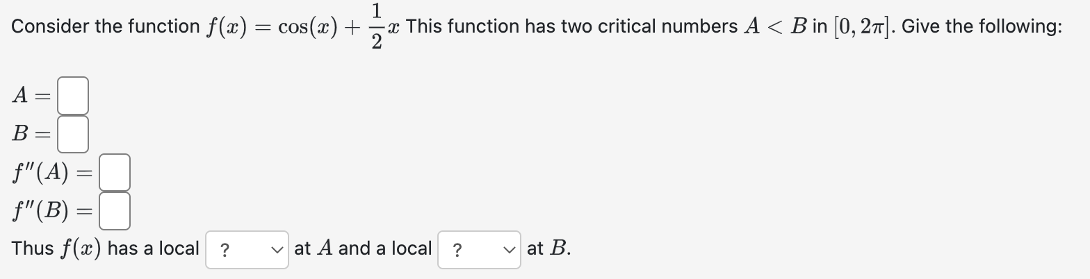 Solved Consider the function f(x)=cos(x)+21x This function | Chegg.com