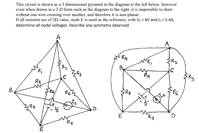 Solved This circuit is shown as a 3 ﻿dimensional pyramid in | Chegg.com