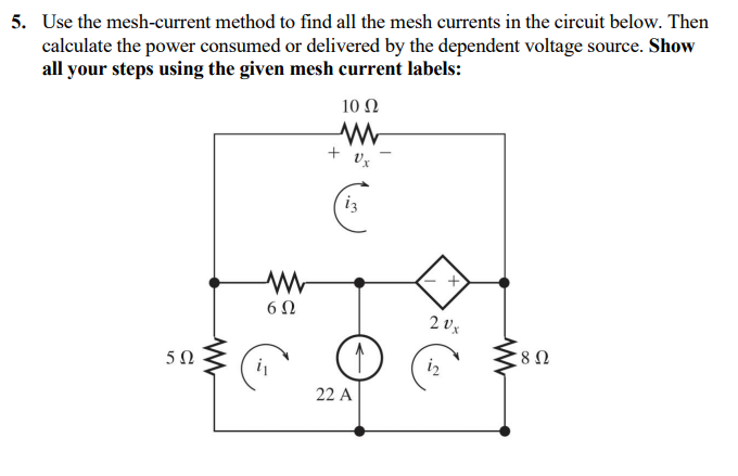 Solved 5. Use the mesh-current method to find all the mesh | Chegg.com
